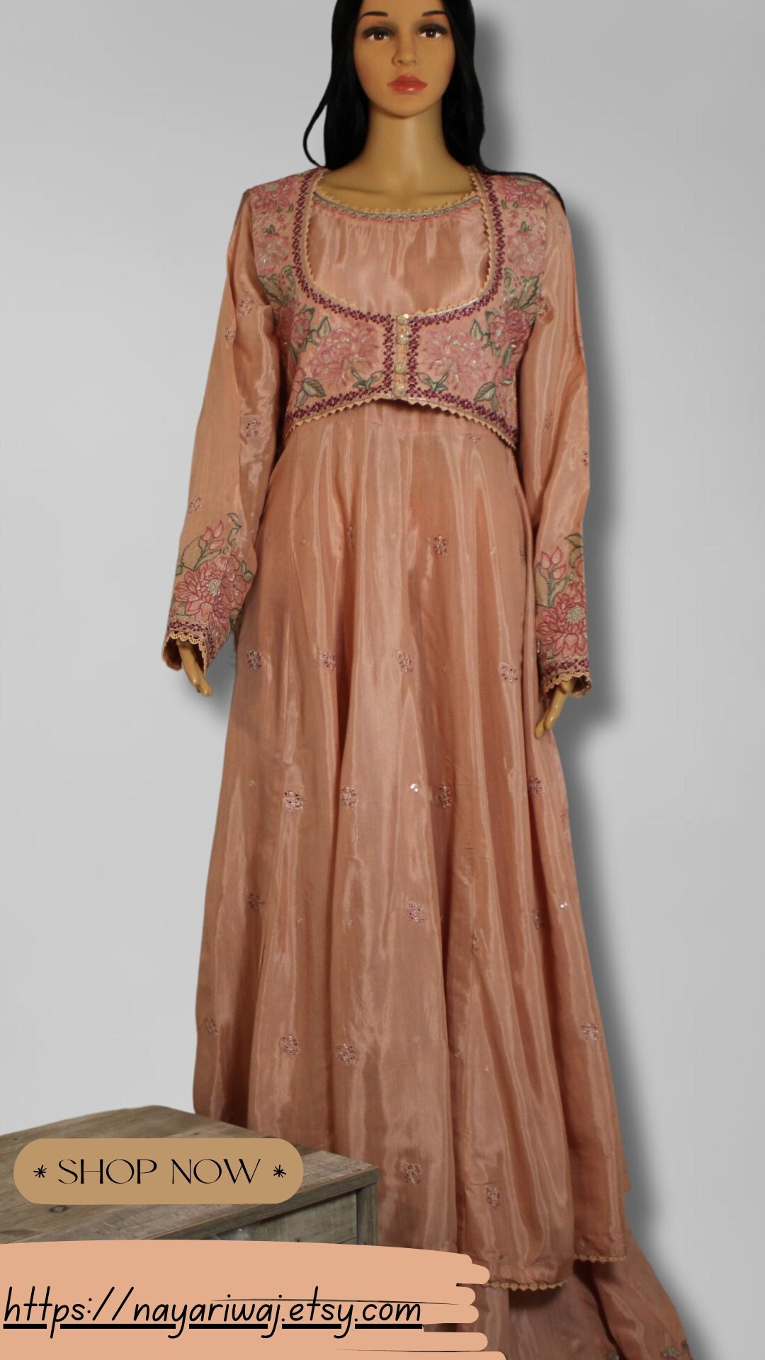 Pakistani Designer Wear| Ready-to-wear Ethnic Dress| Embroidered Long ...