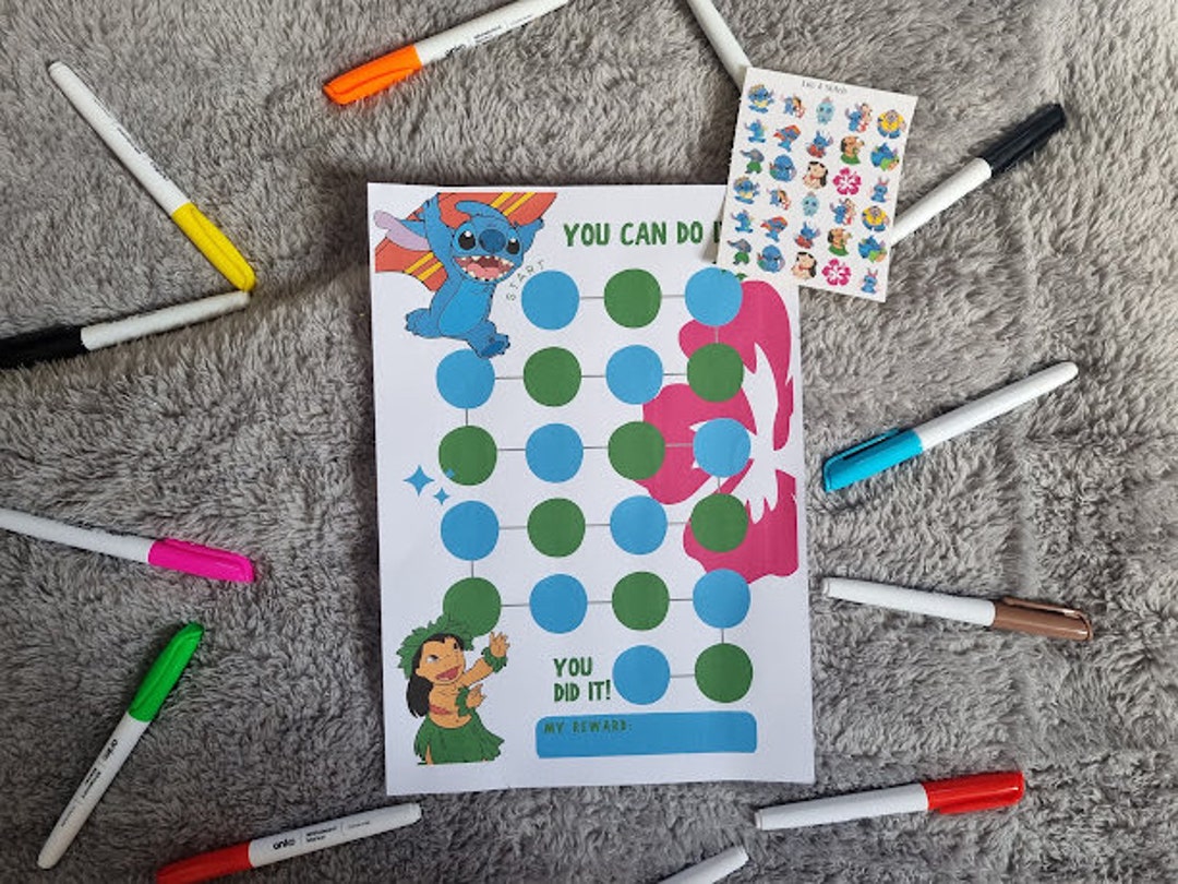Lilo & Stitch / Reward Chart / Stickers / Reusable - Etsy