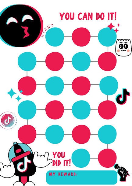 Tik Tok / Reward Chart / Stickers / Reusable - Etsy
