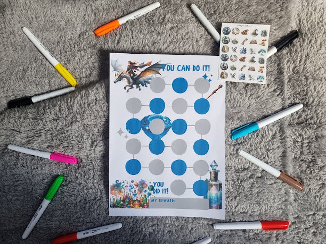 Magic School 2 / Reward Chart / Stickers / Reusable - Etsy