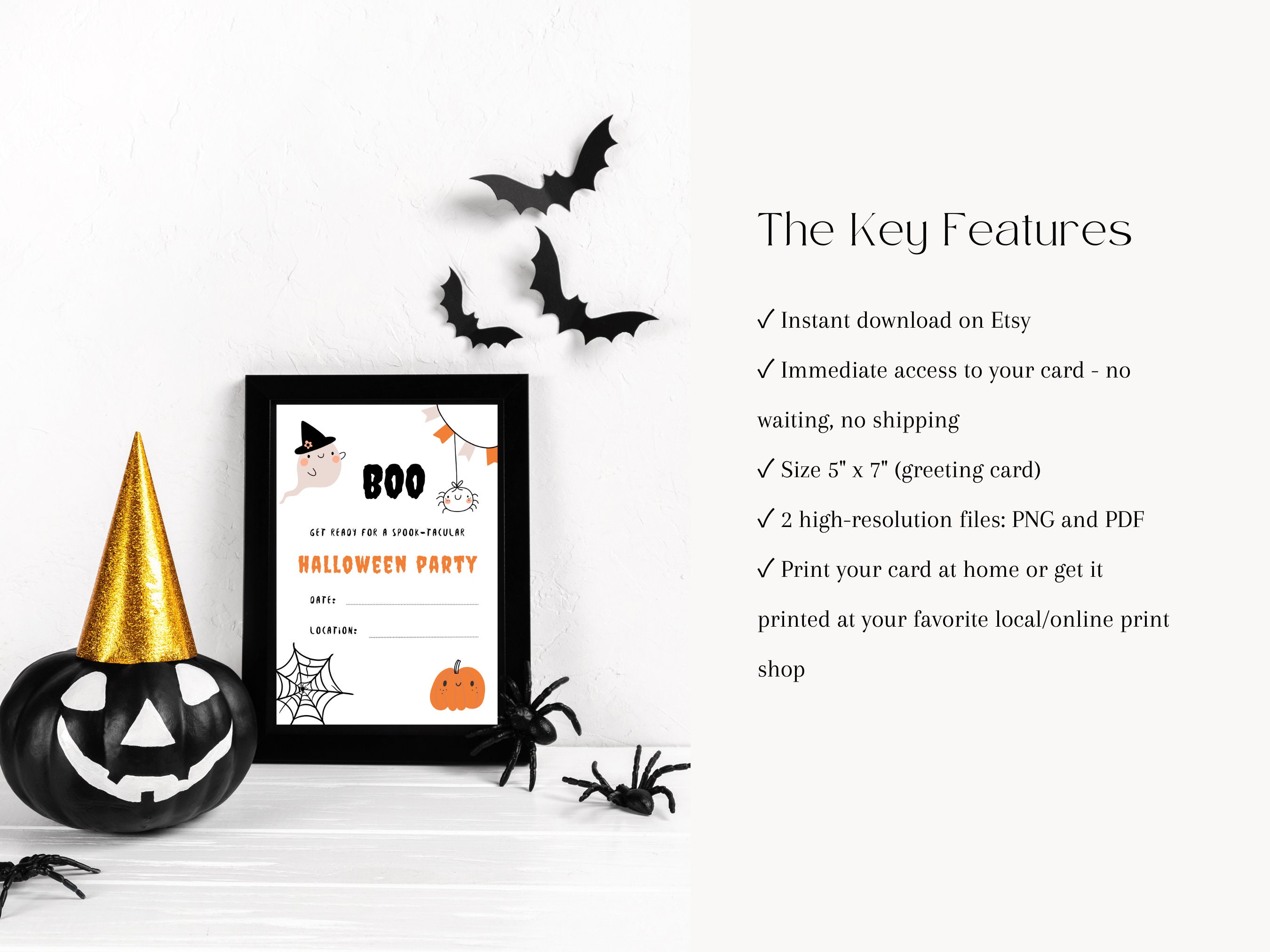 Printable Halloween Invitation Card Happy Halloween - Etsy