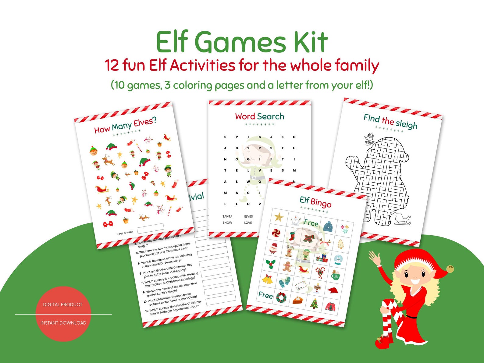 Printable Elf Games and Coloring Sheets | Elf on the Shelf Kit | Elf on ...