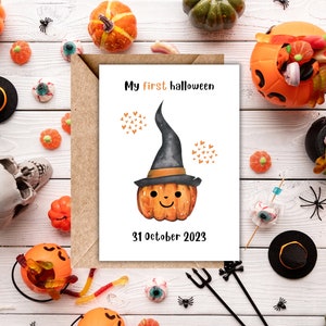 Printable Halloween Card | My First Halloween | Halloween Baby ...