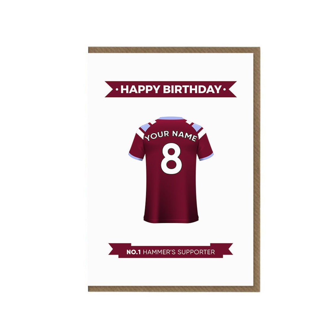 Personalised West Ham Fc Birthday Card | Hammers Fan Greeting Card ...
