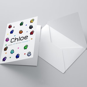 Among Us Personalised Birthday Card Imposter Greeting Card Boy Girl ...