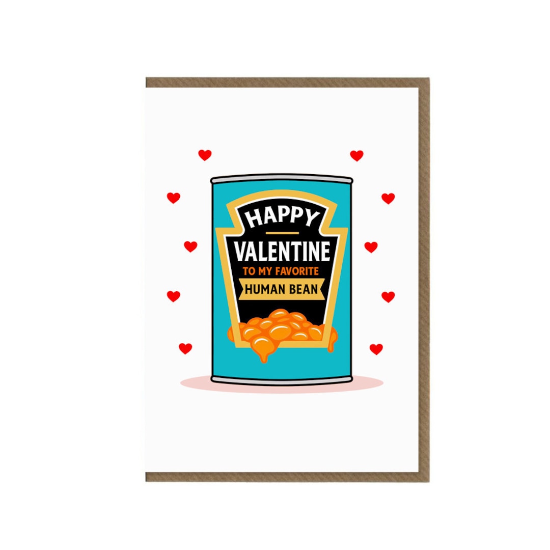 Valentine's Day Card | Favourite Human Bean | Funny Foodie Humour ...