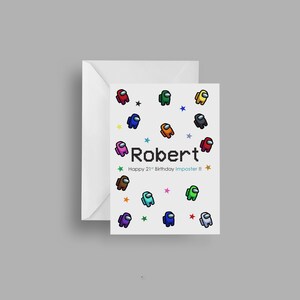 Among Us Personalised Birthday Card Imposter Greeting Card Boy Girl ...