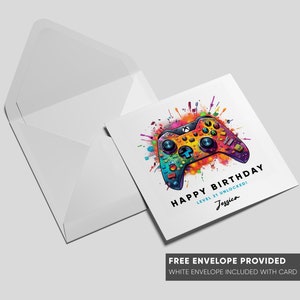 Personalised Gamer Birthday Card Boy Girl Greeting Card Gaming All Ages ...