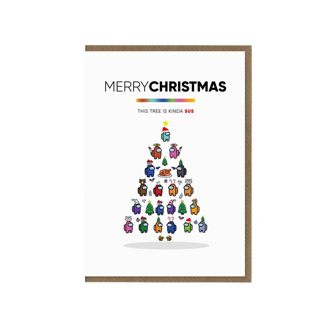 Among Us Christmas Card | Imposter Greeting Card | Gamer Xmas Gift ...