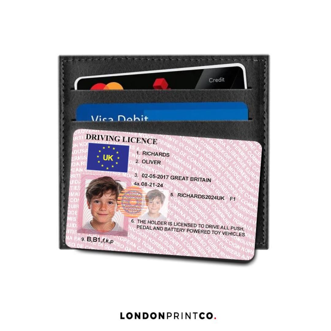 Personalised Driving Licence for Children | Metal Wallet Card | Kids ...