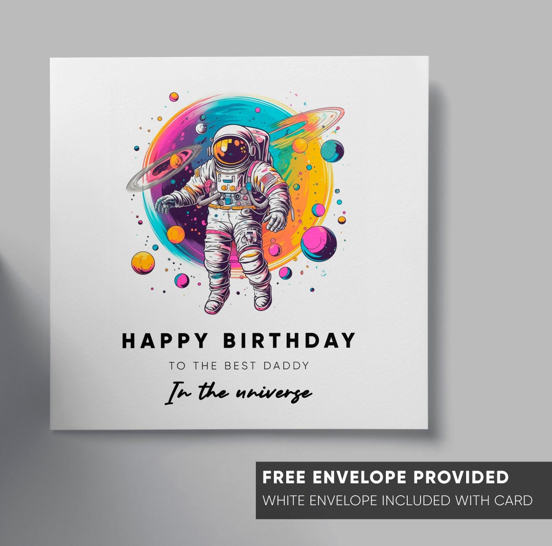 Birthday Card | Personalised Space Spaceman Theme Card | for Daddy Dad ...