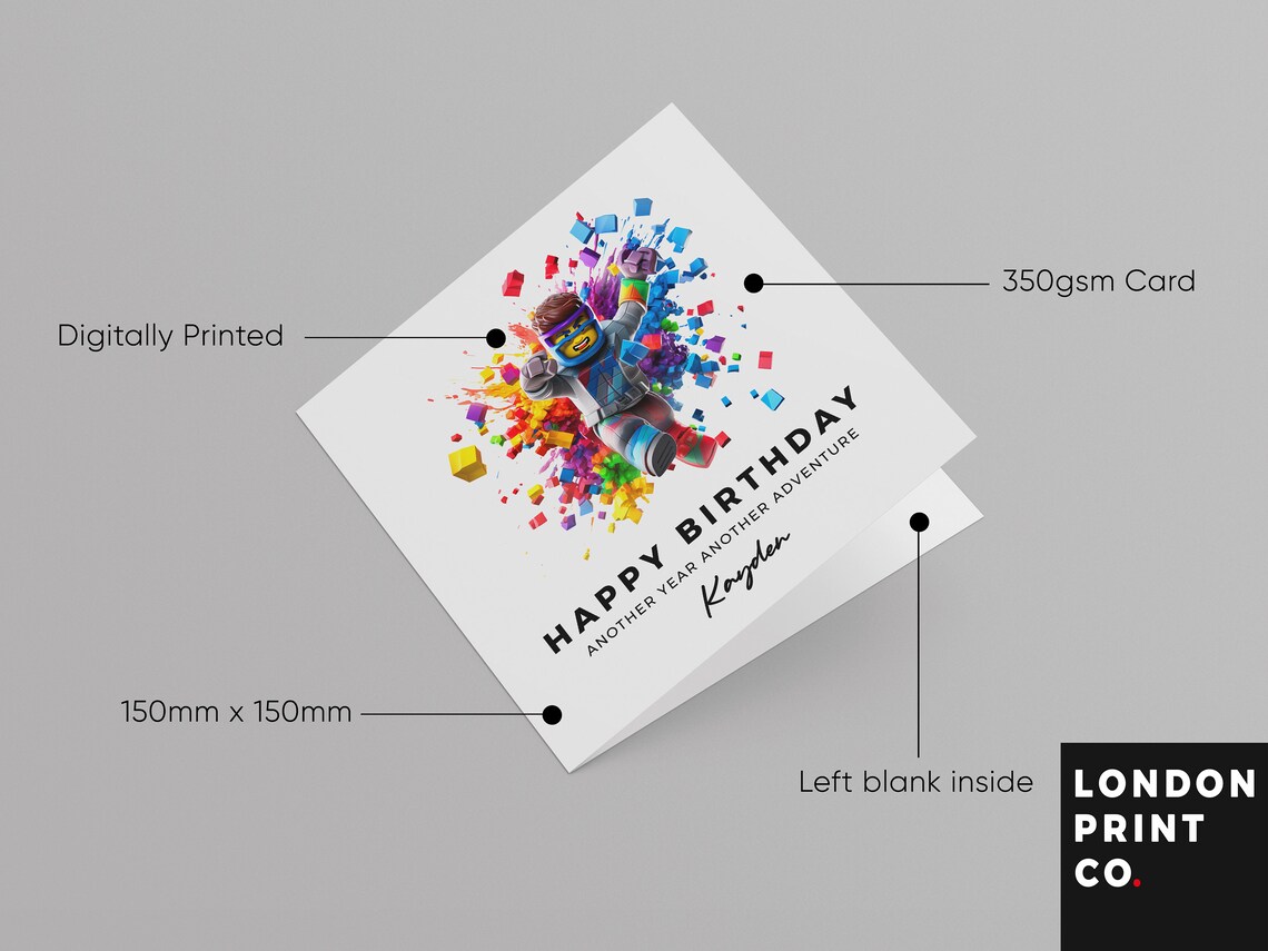 Personalised Roblox Birthday Card Greeting Card Boy Girl Roblox Gaming ...