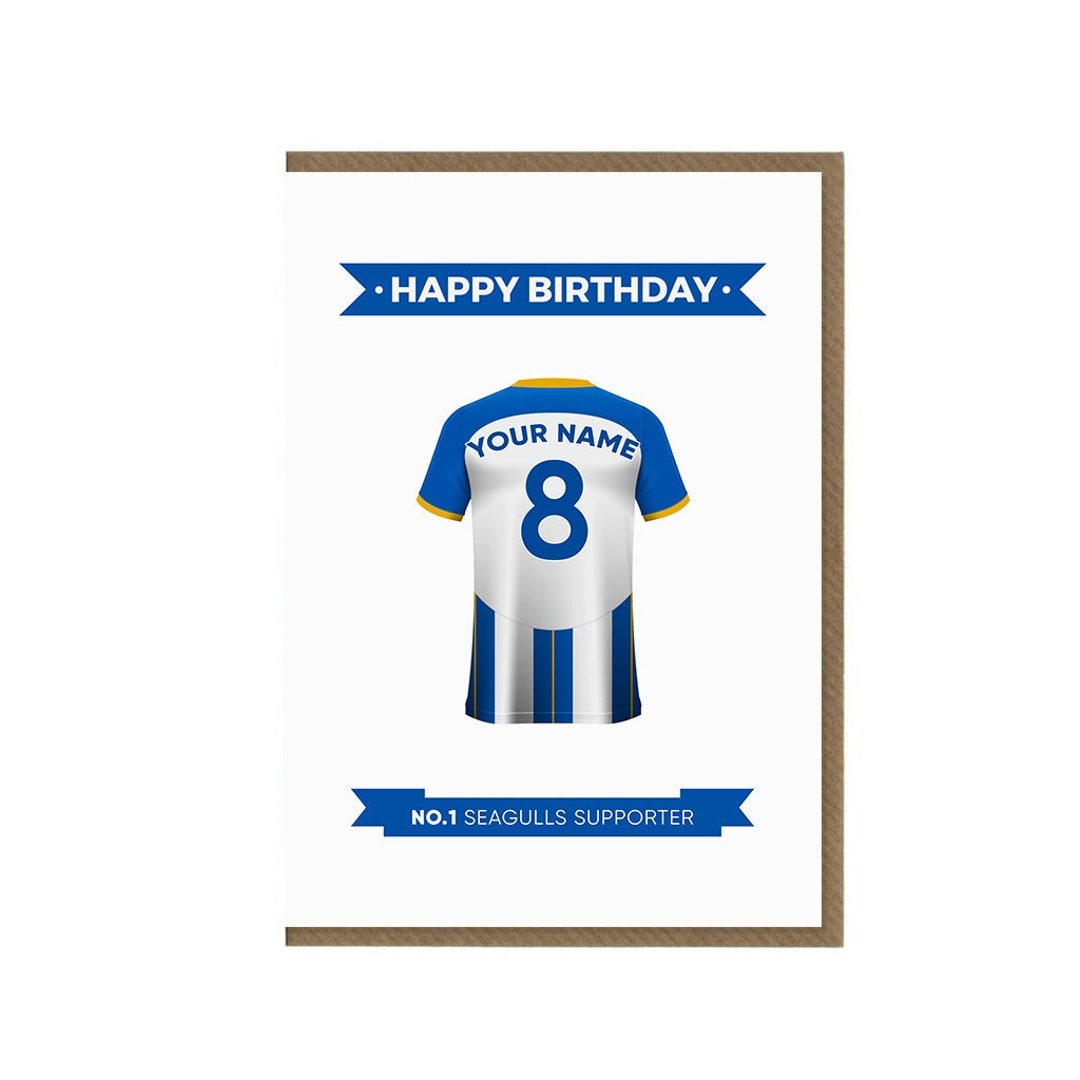 Personalised Brighton Fc Birthday Card | Seagulls Fan Greeting Card ...