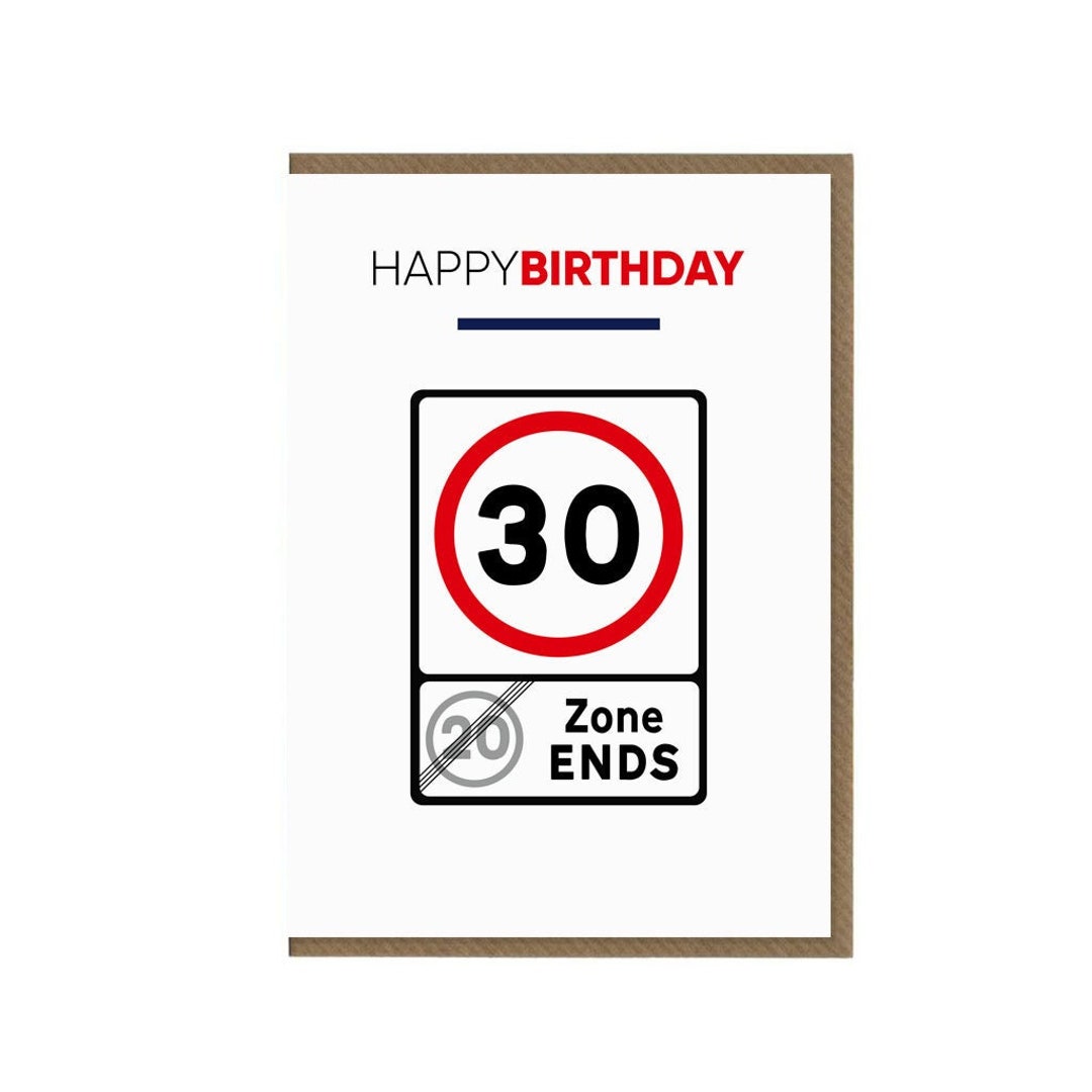 Funny 30th Birthday Card | Road Sign | Joke Humour Gift | Thirty Car ...