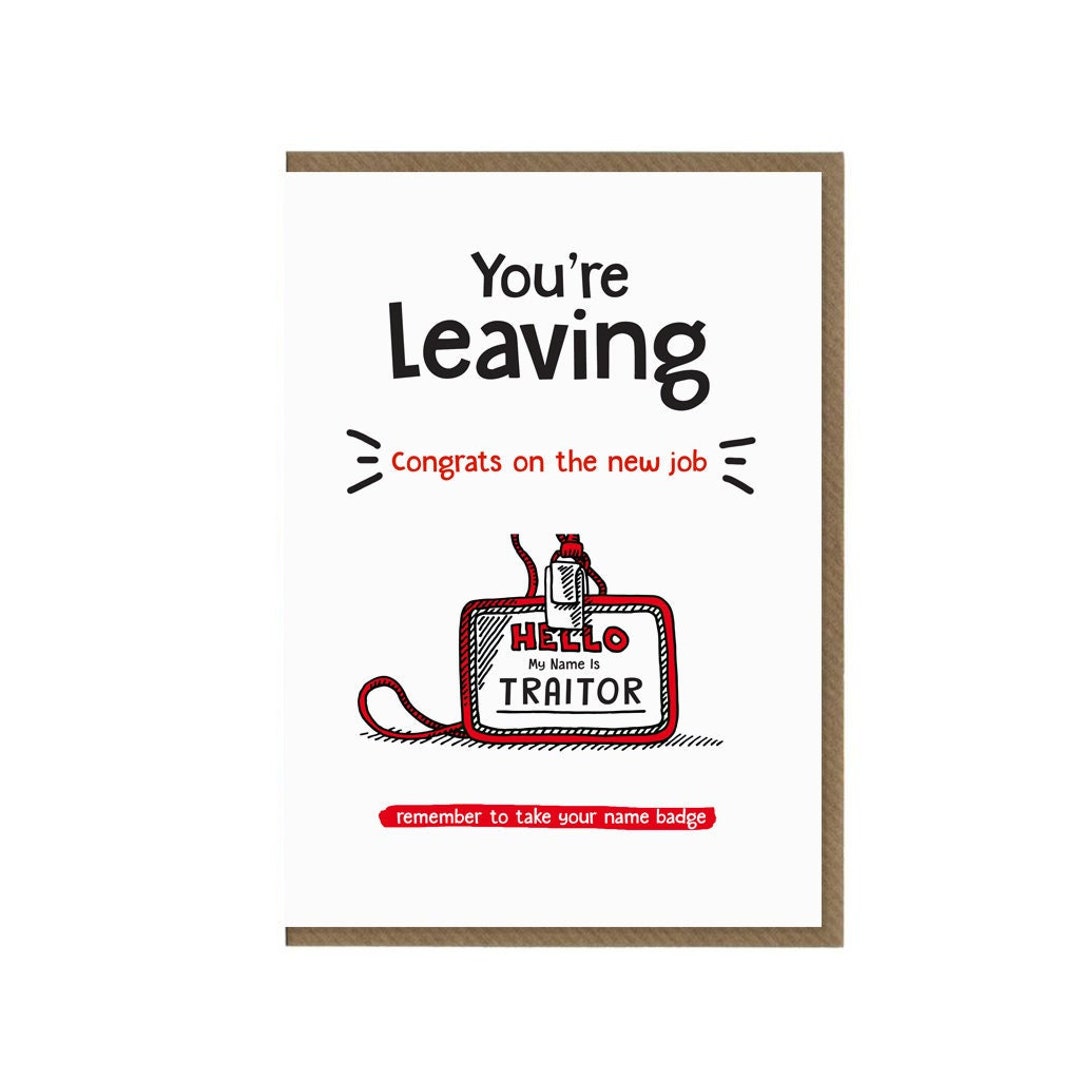 Leaving Traitor Card | Leaving Gift | Funny Work Friend Card | Co ...