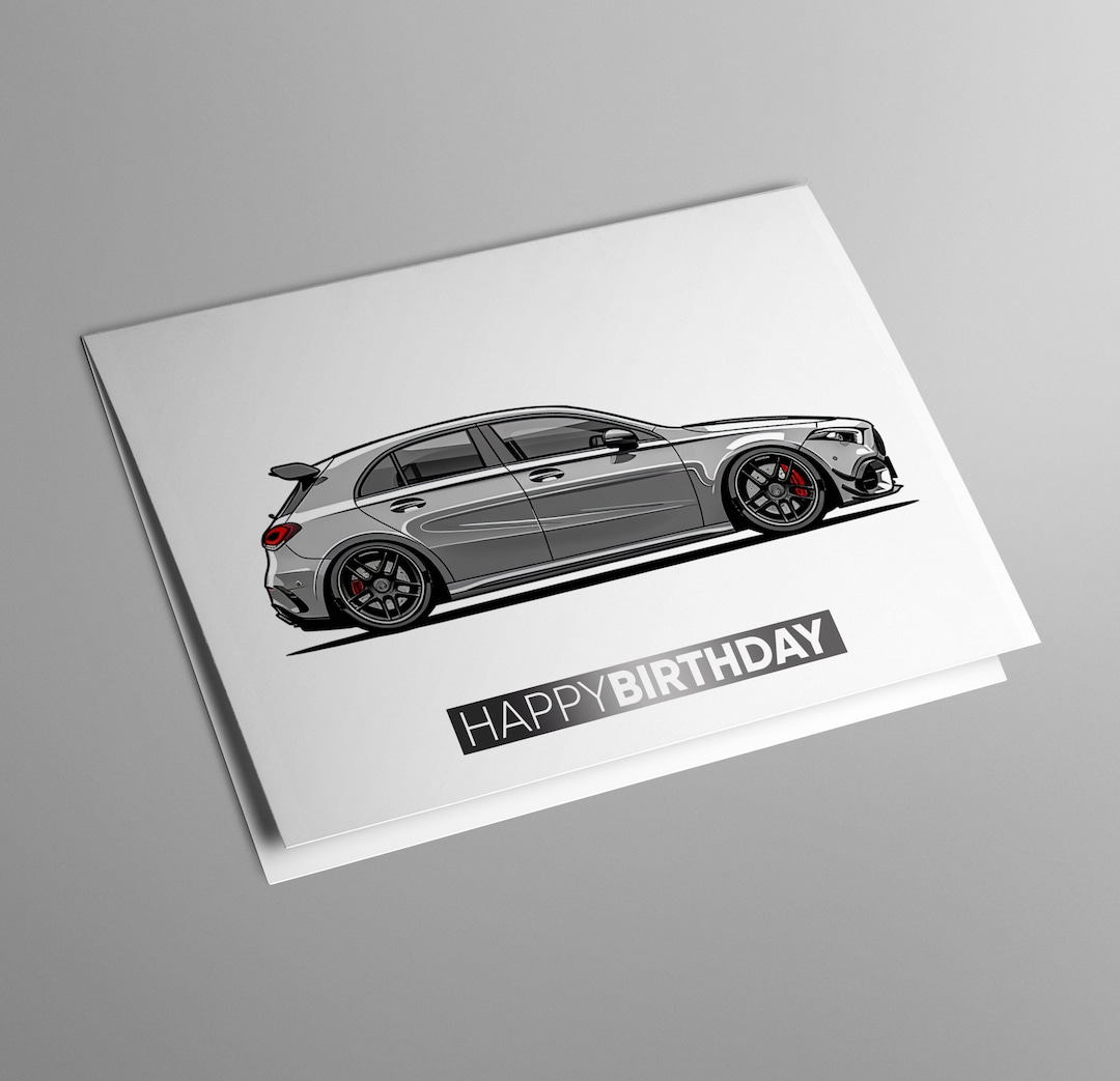 Mercedes A45 AMG Birthday Card | A45 S Plus Enthusiast | German Sports ...