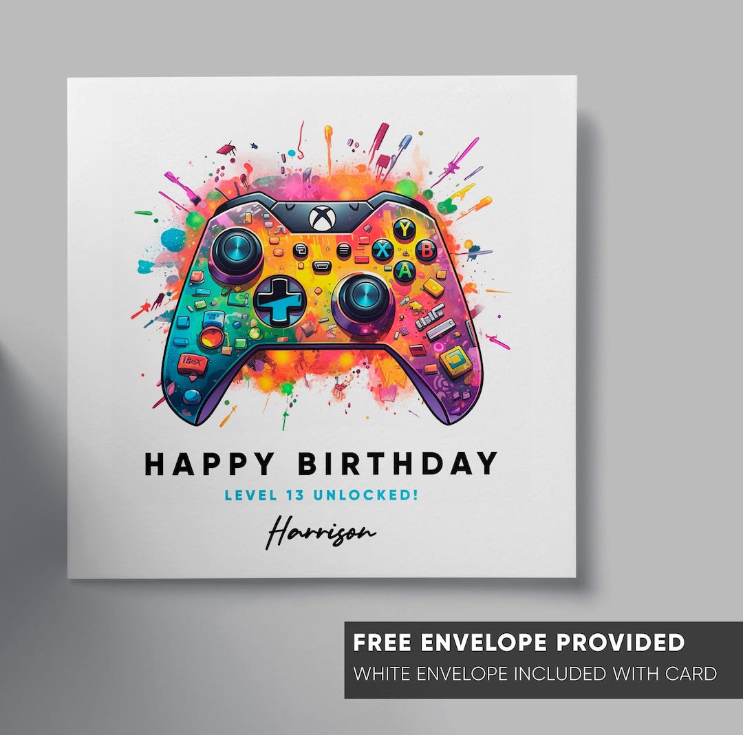 Personalised Gamer Birthday Card | Boy Girl Greeting Card | Gaming All ...