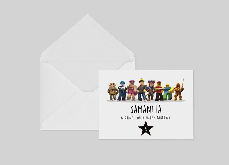 Roblox Personalised Birthday Card Greeting Card Boy Girl Gaming Gamer ...