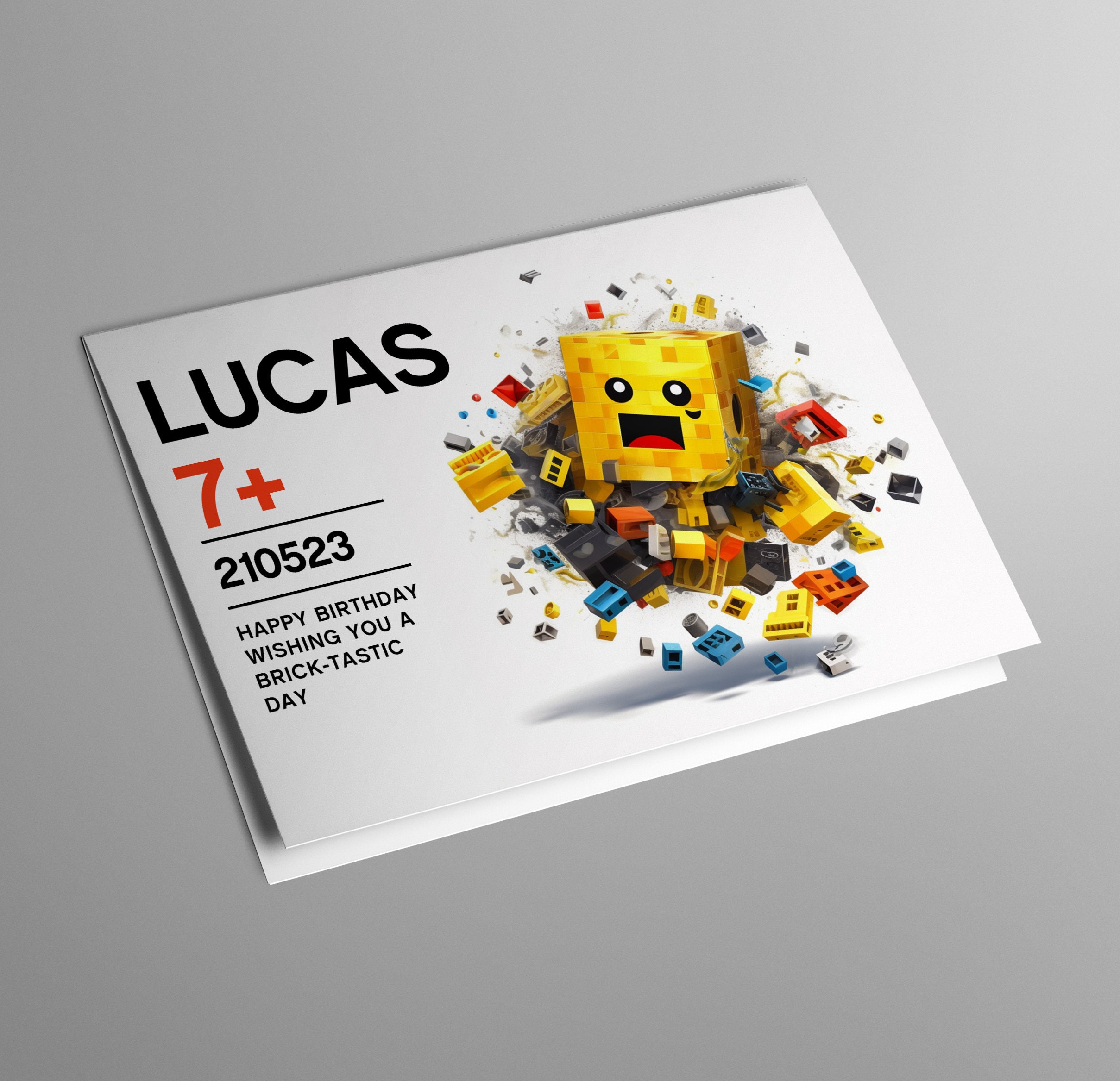 Personalised Birthday Card Building Blocks Theme Son, Grandson, Nephew ...