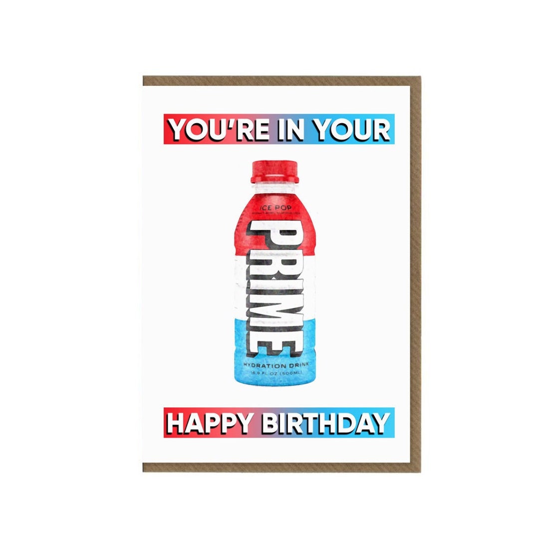Funny Prime Drink Birthday Card | Joke Humour Gift | Viral Hydration ...