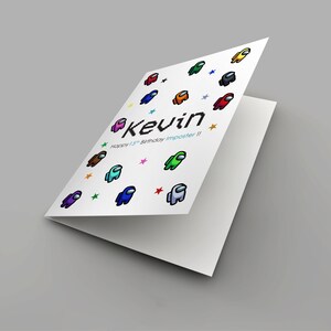 Among Us Personalised Birthday Card Imposter Greeting Card Boy Girl ...