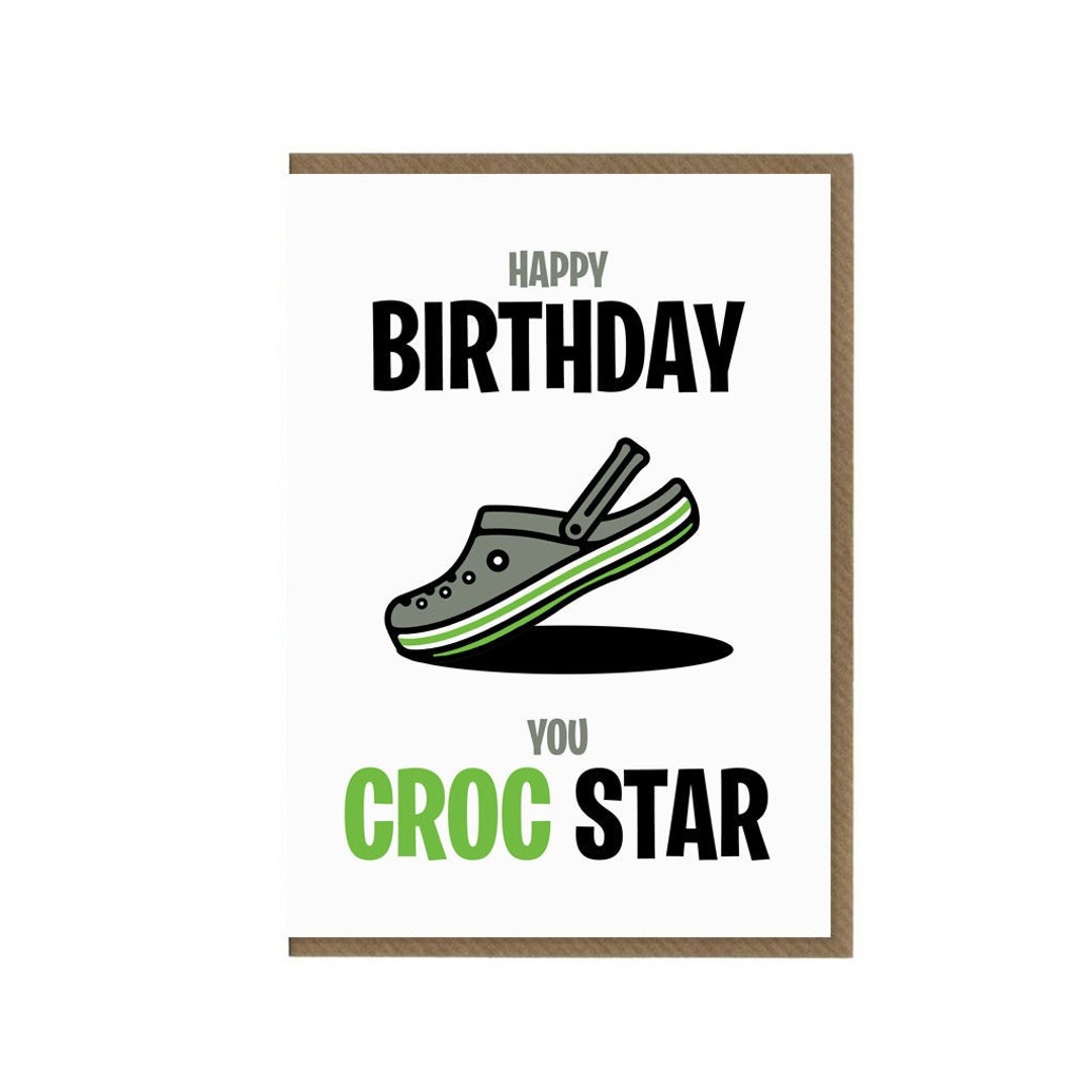 Funny Birthday Card | Crocs Slipper Shoes Theme | Card for Brother ...