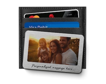 Personalised Photo Aluminium Wallet Purse Card Metal Keepsake for Gift ...