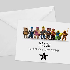 Roblox Personalised Birthday Card Greeting Card Boy Girl Gaming Gamer ...