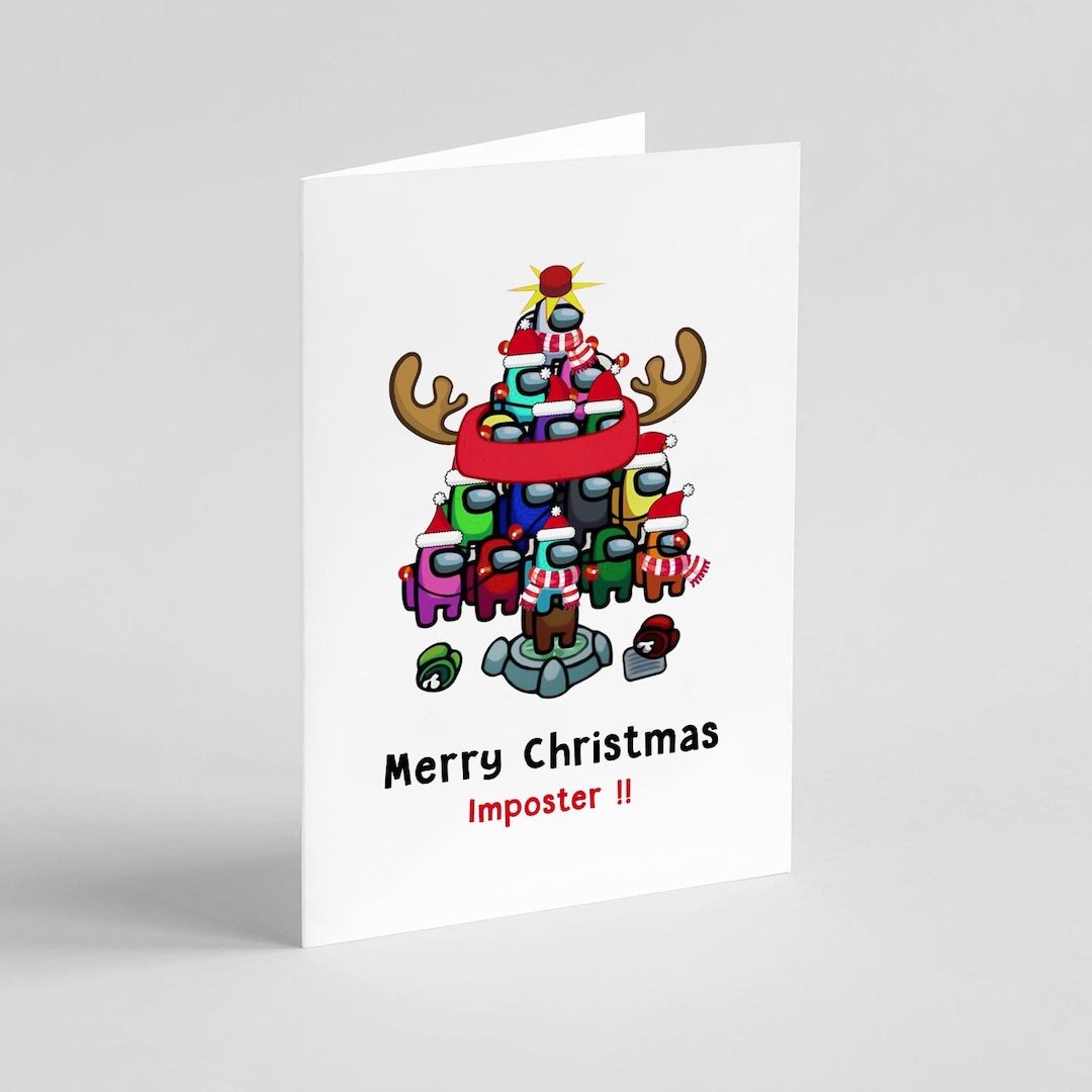 Cute Among Us Christmas Card| Imposter Greeting Card | Gamer Xmas Gift ...