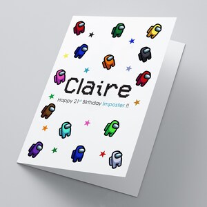 Among Us Personalised Birthday Card Imposter Greeting Card Boy Girl ...