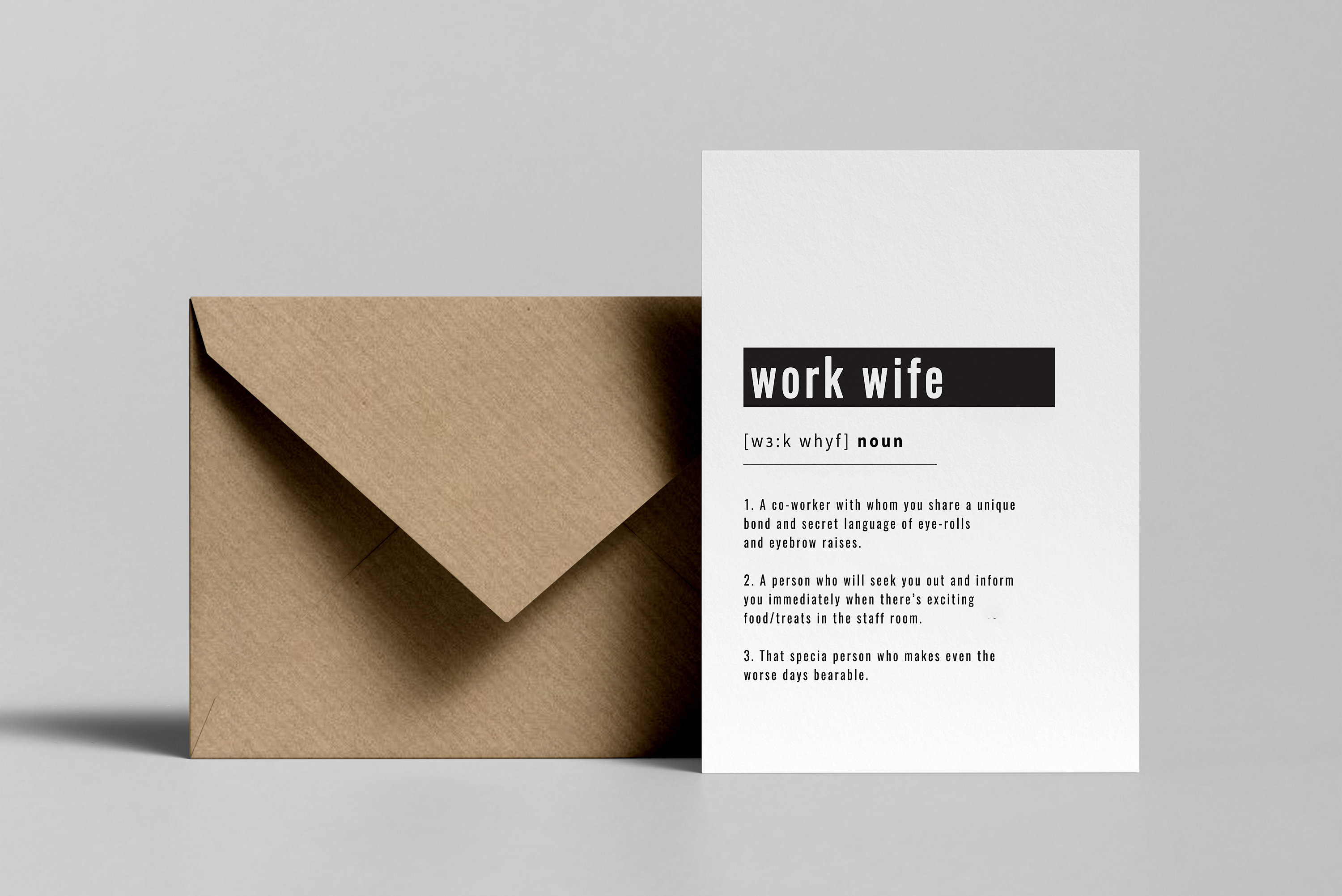 Work Wife Definition Card Work Wife Birthday Gift Work Friend Greeting ...