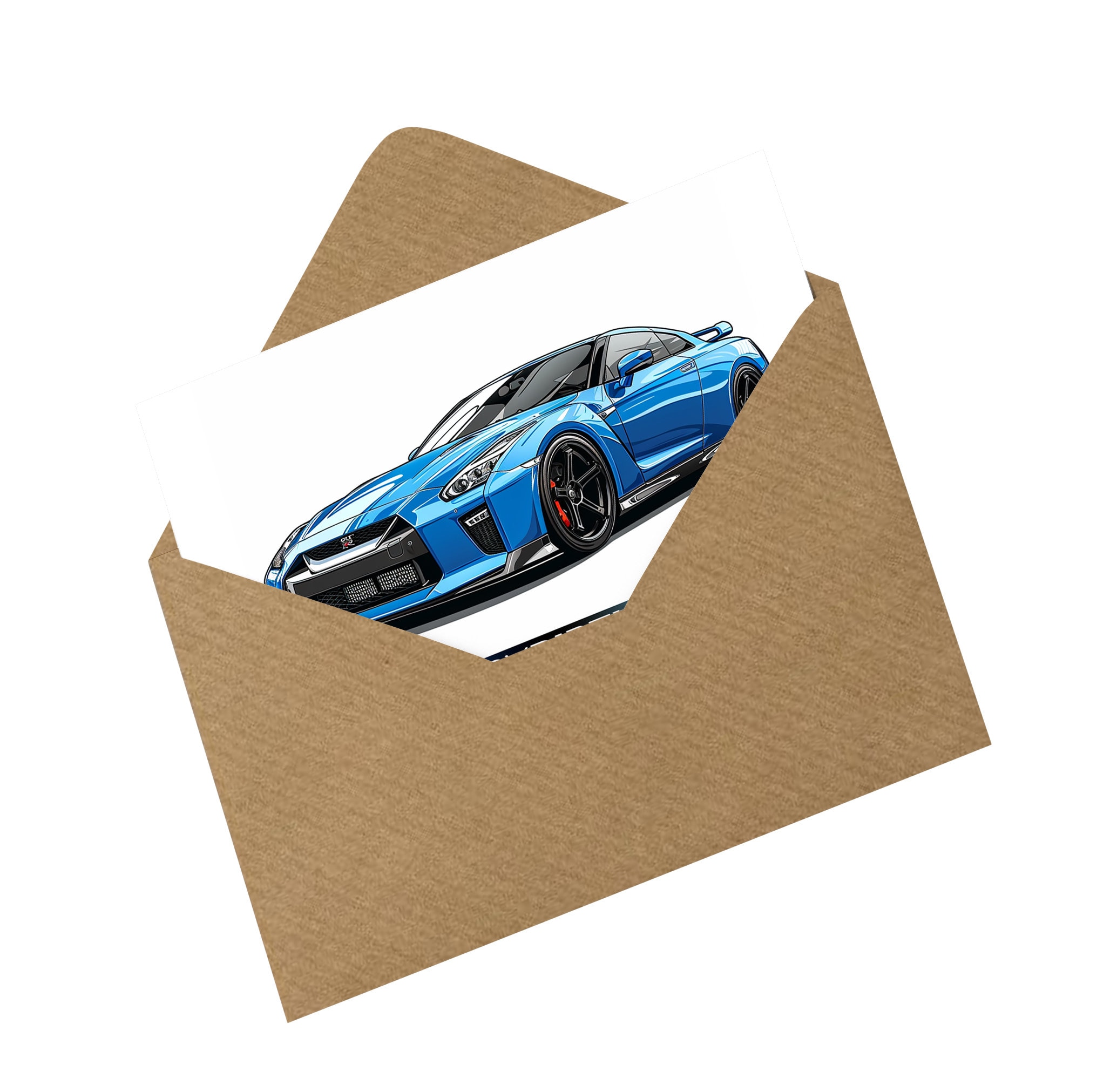 Nissan GTR Skyline Birthday Card R35 Godzilla Enthusiast Sports Car ...