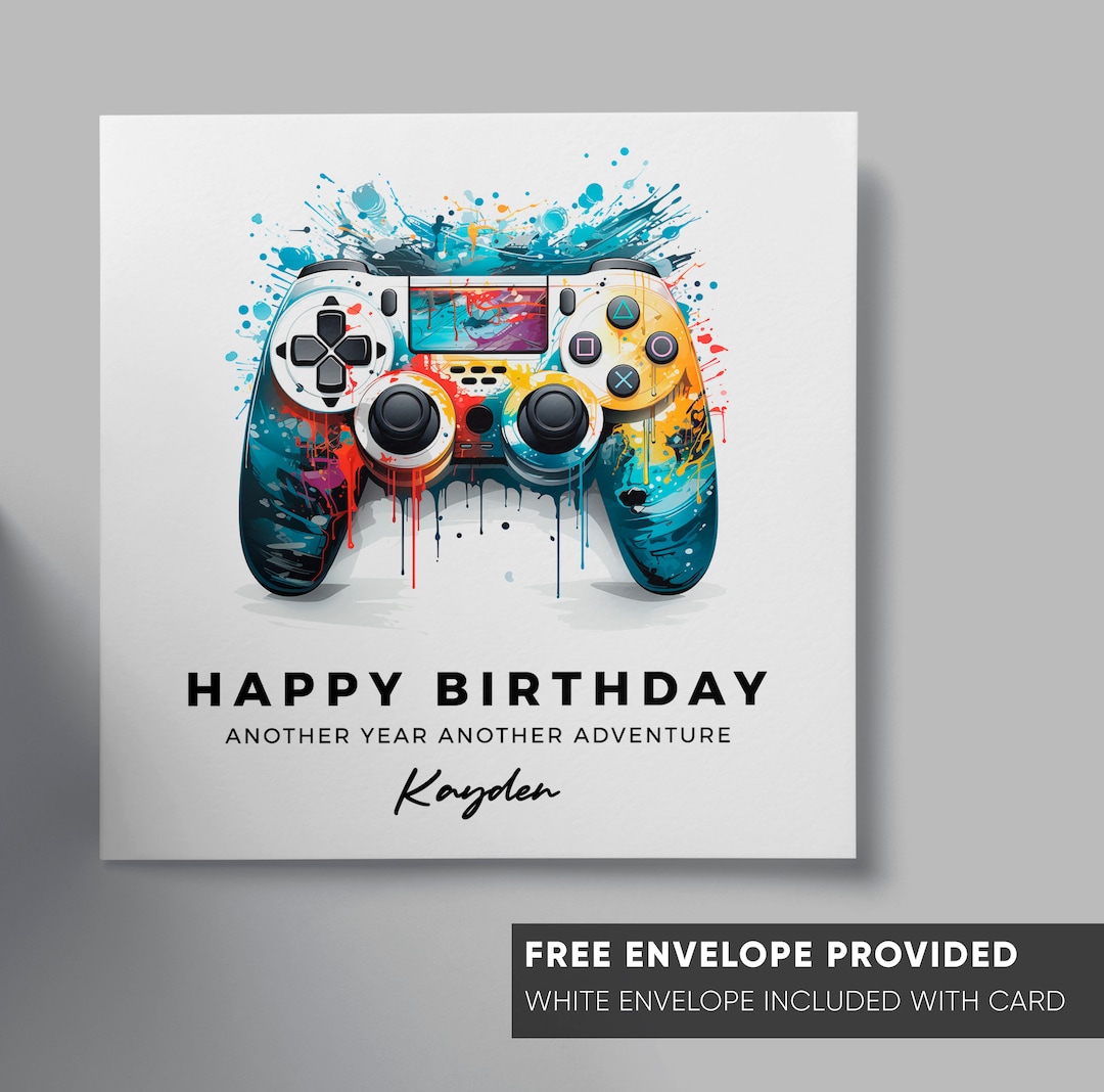 Personalised Gamer Birthday Card | Boy Girl Card | Gaming All Ages ...