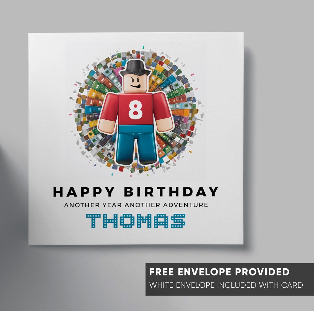Personalised Roblox Birthday Card | Greeting Card Boy Girl | Roblox ...