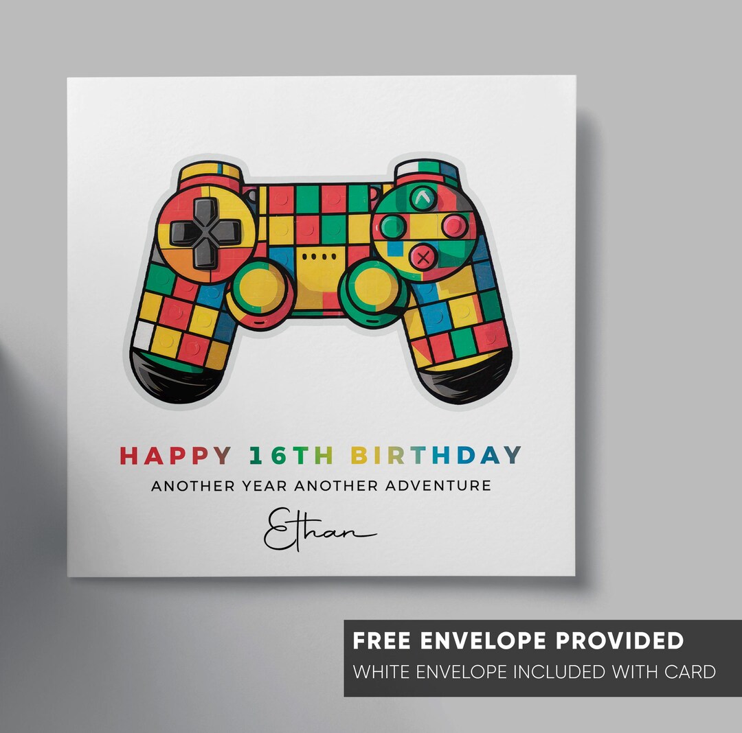 Personalised Gamer Birthday Card Boy Girl Greeting Card Gaming All Ages ...