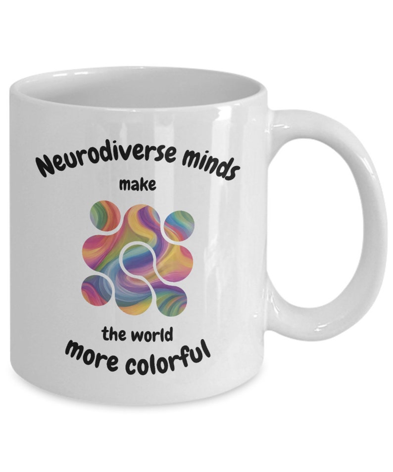 Neurodiverse Minds Coffee Mug Inspirational Quote Unique Gift for Neurodiversity Awareness ...
