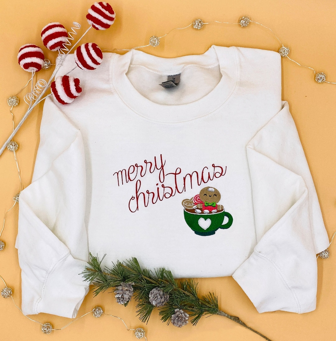 Christmas Cookie Sweatshirt, Original Christmas Embroidered Sweater ...