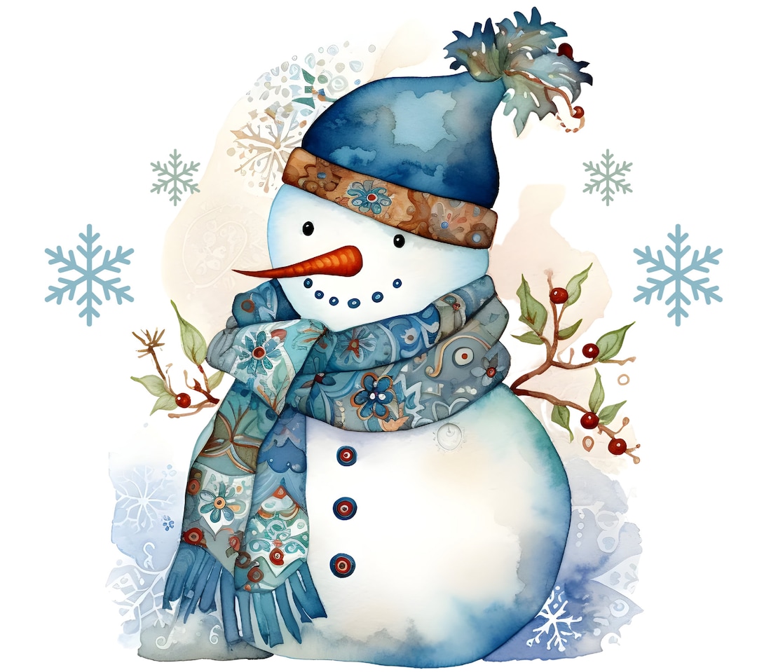 Snowman Clipart • Christmas Snowman Download - Etsy
