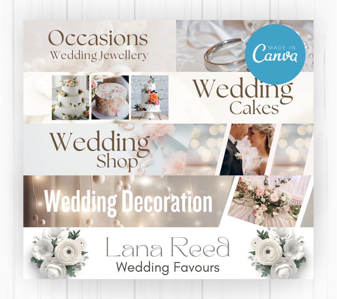 Professional Etsy Wedding Shop Banner Mockups, Headers, Invoice Headers ...
