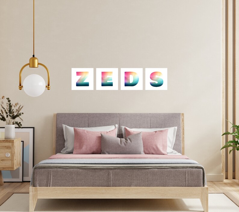 Multi Aura Gradient Print Alphabet Letters for Sublimation, Alphabet ...