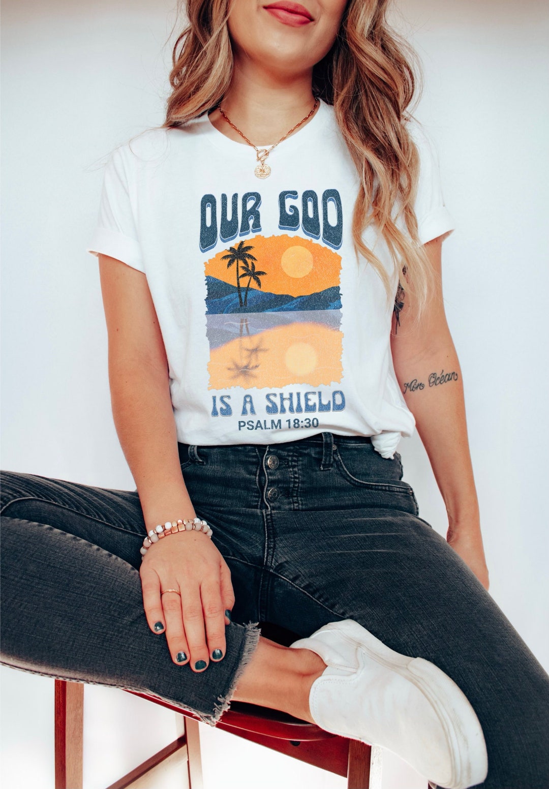 Psalm 18:30 Shirt - Our God is a Shield - Inspirational Christian Tee ...