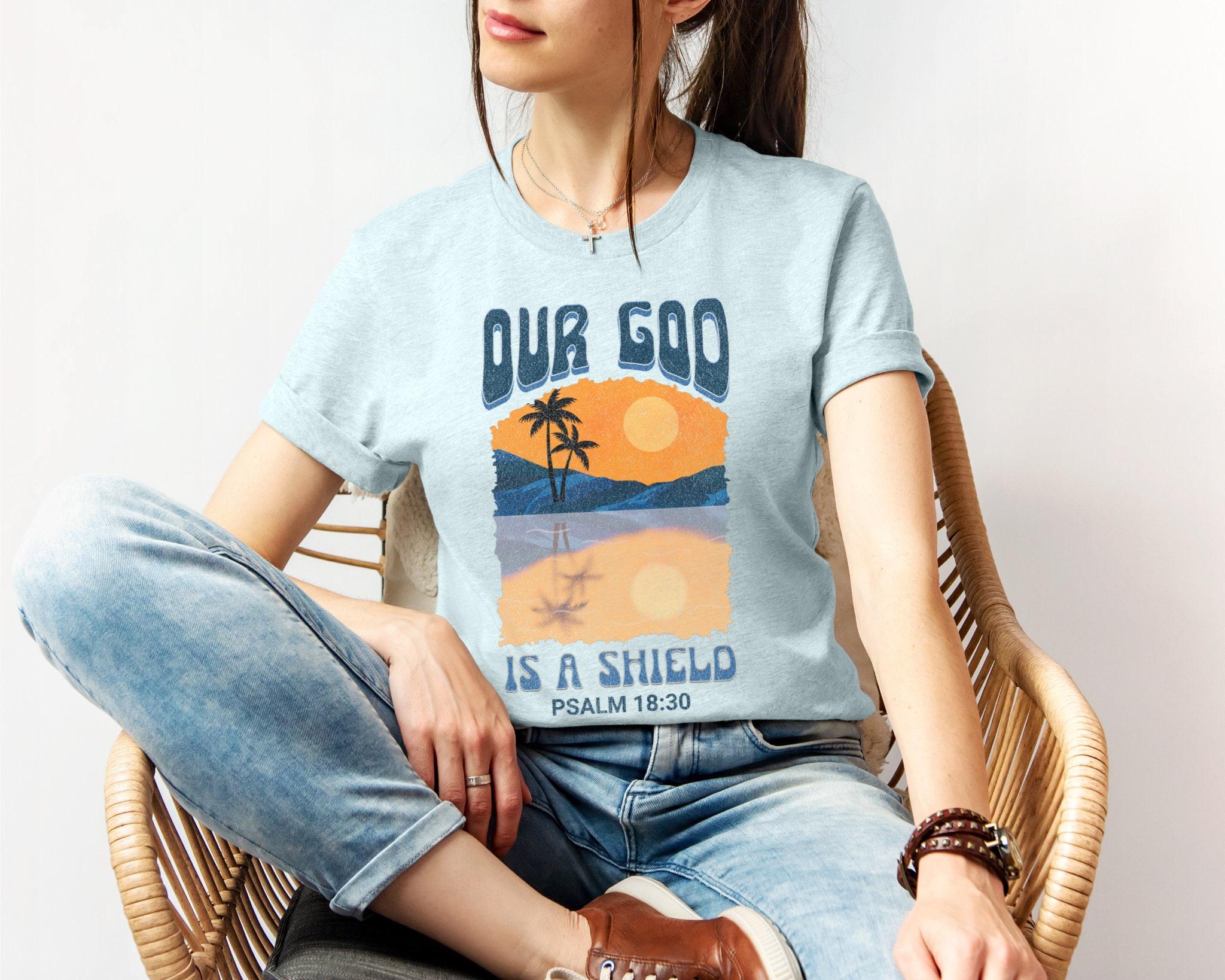Psalm 18:30 Shirt - Our God is a Shield - Inspirational Christian Tee ...