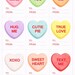 Candy Conversation Hearts Printable – Valentine's Day Cards, Digital ...