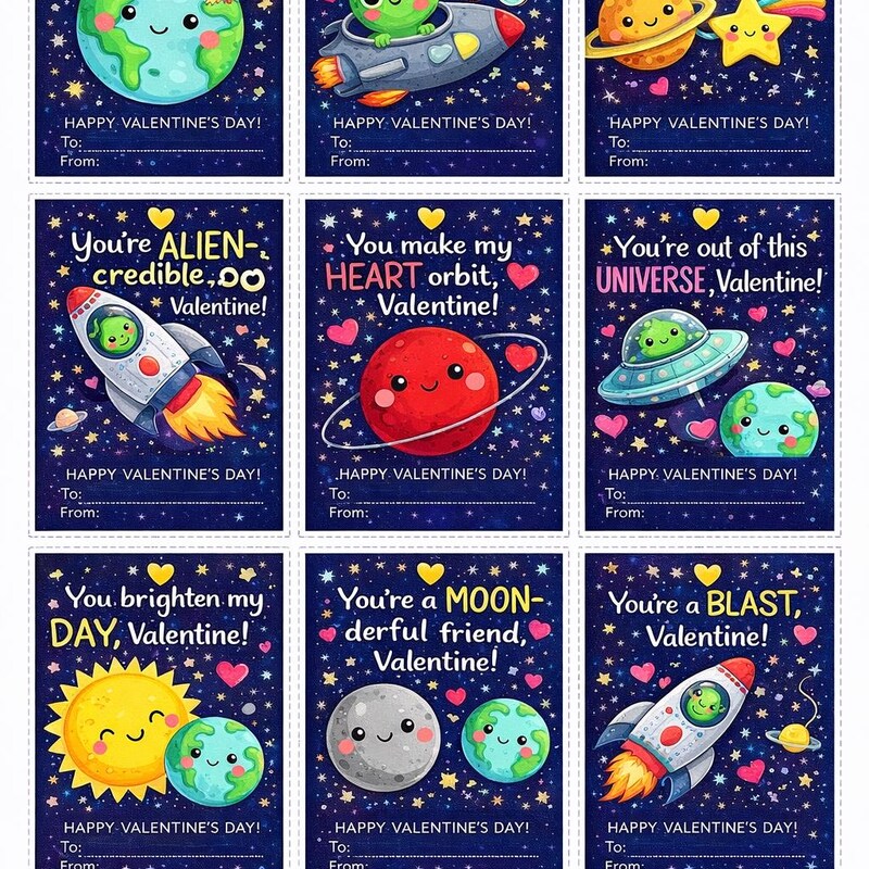 Space Valentine - Etsy