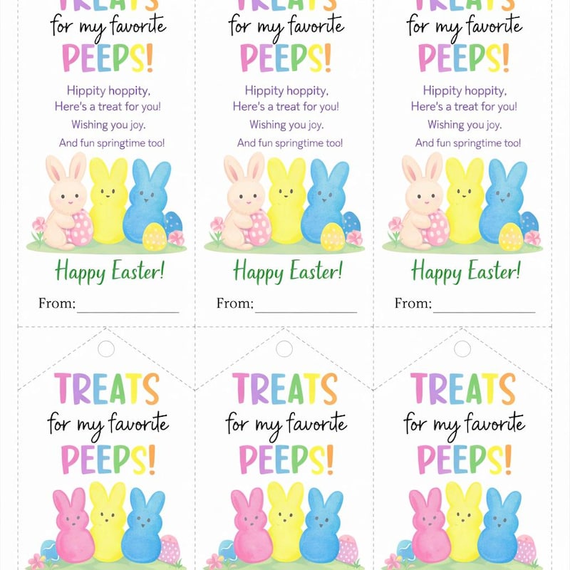 Easter Treat Tags Canva - Etsy