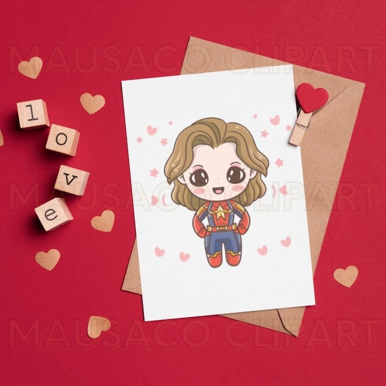 Superhero Valentines 20 PNG Clipart Bundle, Commercial Use Design ...