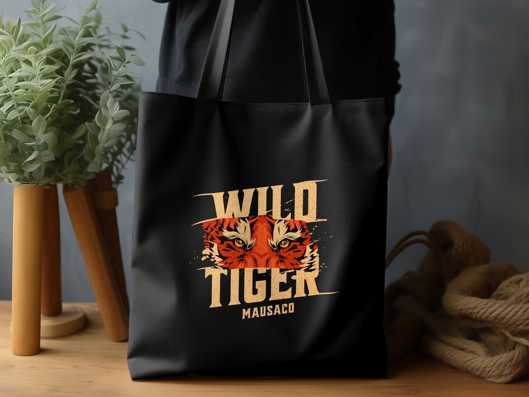 Wild Tiger Face Tote Bag, Vintage Look Canvas Shopper, Eco-friendly ...