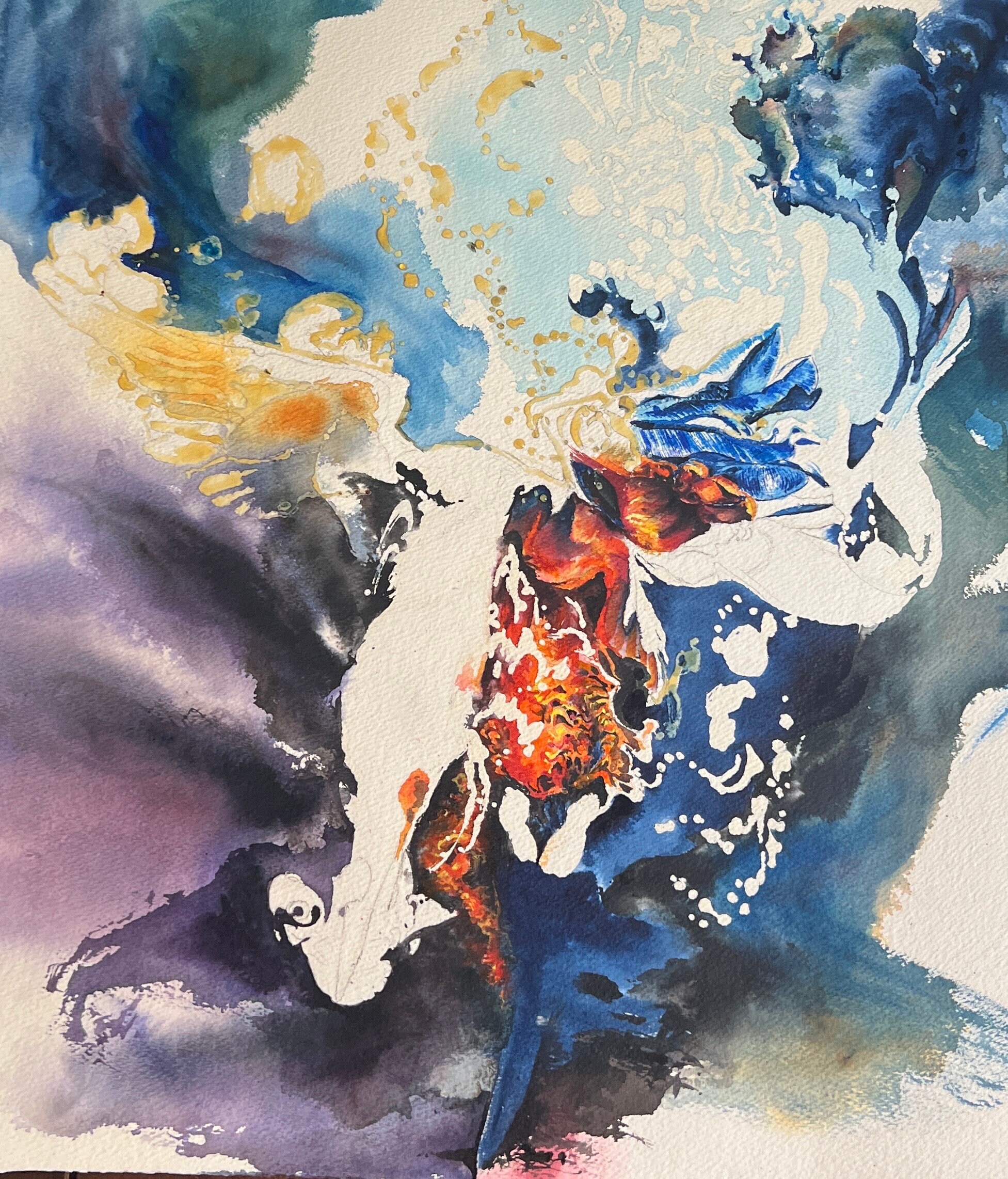 An Original Acrylic Kingfisher Painting Detailed Wall Art British Bird ...