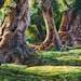 An Original Acrylic and Oil Line of Trees Painting | Beautiful Nature ...