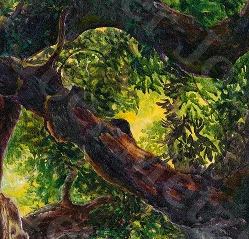 An Original Acrylic and Oil Line of Trees Painting | Beautiful Nature ...